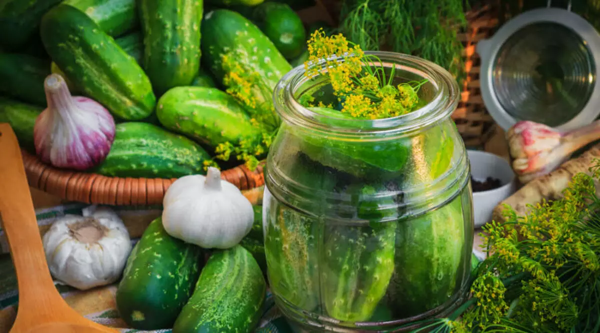 Hvernig á að pamper þig í vetur Green Crispy Marinerined gúrkur?