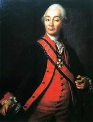 Levitsky D.g. Setšoantšo sa Alexander Vasilyevich Sunorov. 1786