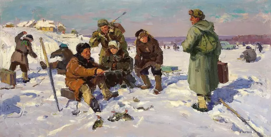 1958年，Gennady Matveyev，“釣魚在Istra水庫”