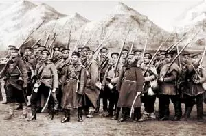 regiment Suzdal en marxa a Adrianopol. Campanya dels Balcans 1877-1878