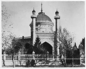 Vanha kuva Baha'in temppelistä Ashgabatissa.