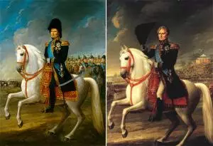 F. Westin. Dois retratos de Charles Xiv Yuhan. (O artista claramente halturil quando ele escreveu o cavalo real)