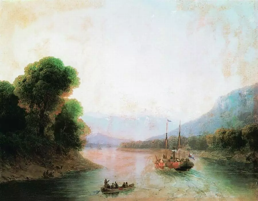 I. K. ayvazovsky, "Reniranon'i Rioni. Georgia ", 1870s.