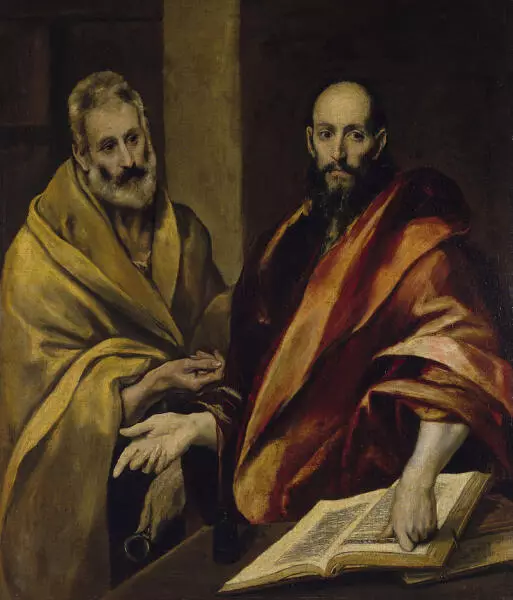 El Greco，“使徒彼得和保罗”，约。 1587-1592