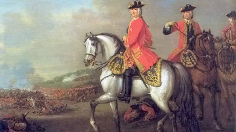 Georg während der Deeting-Schlacht 1743, die Arbeit von John Vuton