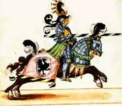 Cavaler. Miniatură din secolul al XIV-lea