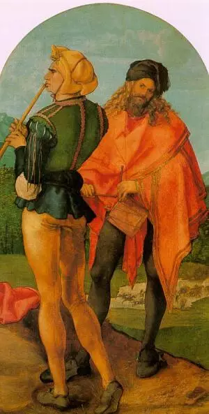 Trumpeter un bundzinieks (A. Durer, Ķelnes muzejs)