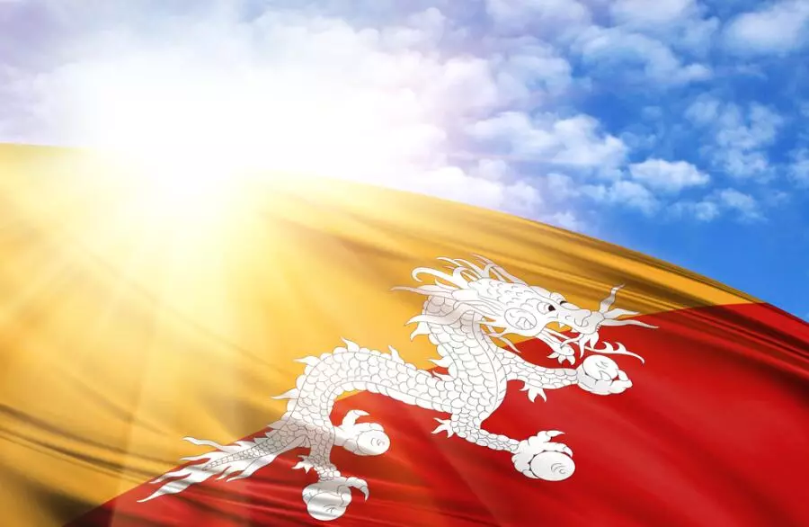 Bhutan Flag ho Sky Bobusi