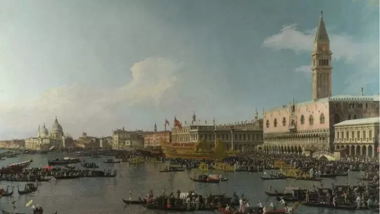 Kanaletto，“威尼斯，Canal San Marco on Ascension Day”，國家美術館，倫敦，英格蘭