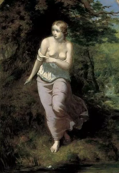 Arthur Hughes, Muzidor, 1849, 56x81 cm, Birmingham Múzeumok és Művészeti Galéria, Birmingham, Anglia