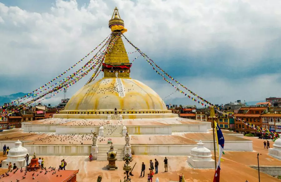 Stupa Verlichting in Kathmandu