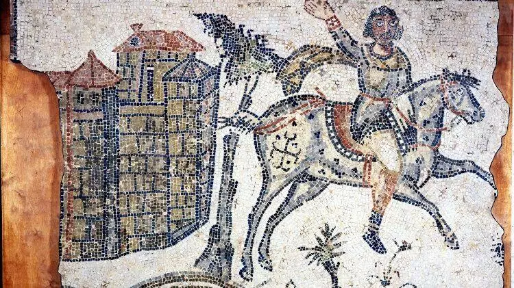 Vándalo notable sobre o mosaico do final do século V. Museo Británico