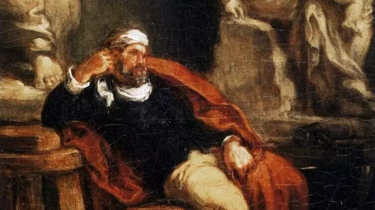 Eugene Delacroix, "Michelangelo ao amin'ny studio" (Sombiny), 1850