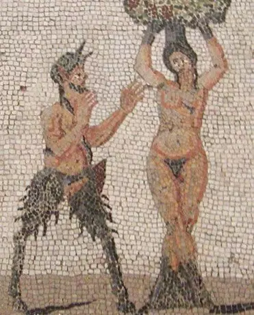 Pan ja Pitis. III vuosisata. Roman Mosaiikki. Napolin kansallinen arkeologinen museo